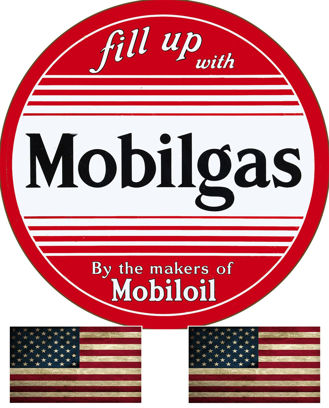 Mobil Gas Sign Advertisement Old Vintage Round Garage Sign - Etsy UK