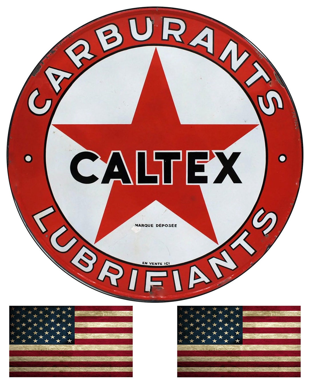 Carburants Caltex Lubrifiants Vintage Sign Garage Sign Metal Garage ...