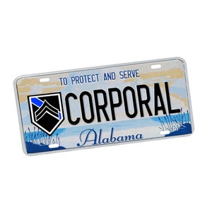 Alabama Blue Line American Flag Vanity License Plate Law Enforcement ...
