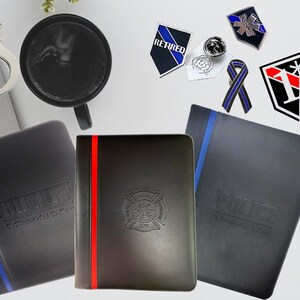 Firefighter Padfolio | Maltese Cross, Thin Red Line, Gift - Etsy