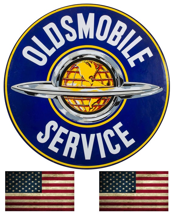Oldsmobile Service Old Ad Vintage Round Metal Garage Sign | Etsy