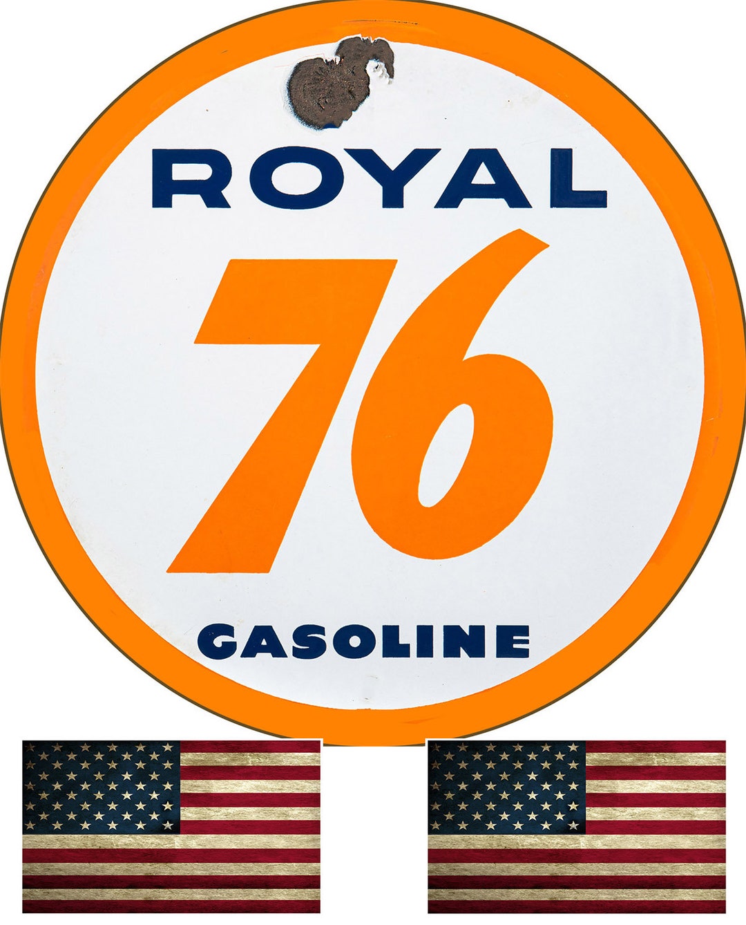 Royal 76 Gas Advertisement Old Vintage Round Garage Sign Metal Garage ...
