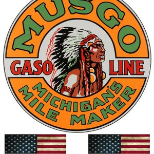 Musgo Motor Oil Gasoline Garage Sign Metal Garage Vintage Reproduction ...