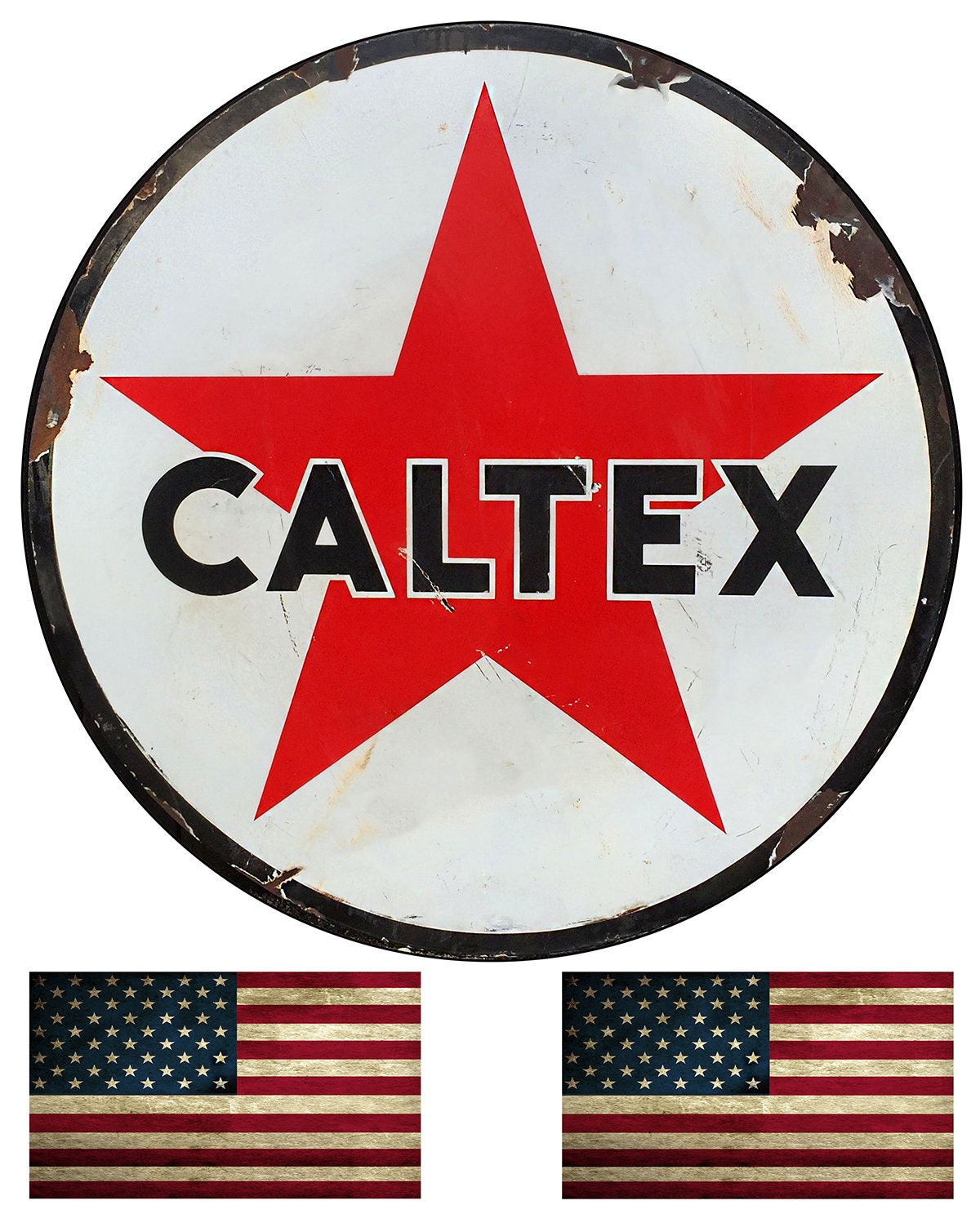 Caltex Gas Station Sign Advertisement Old Vintage Round Garage | Etsy