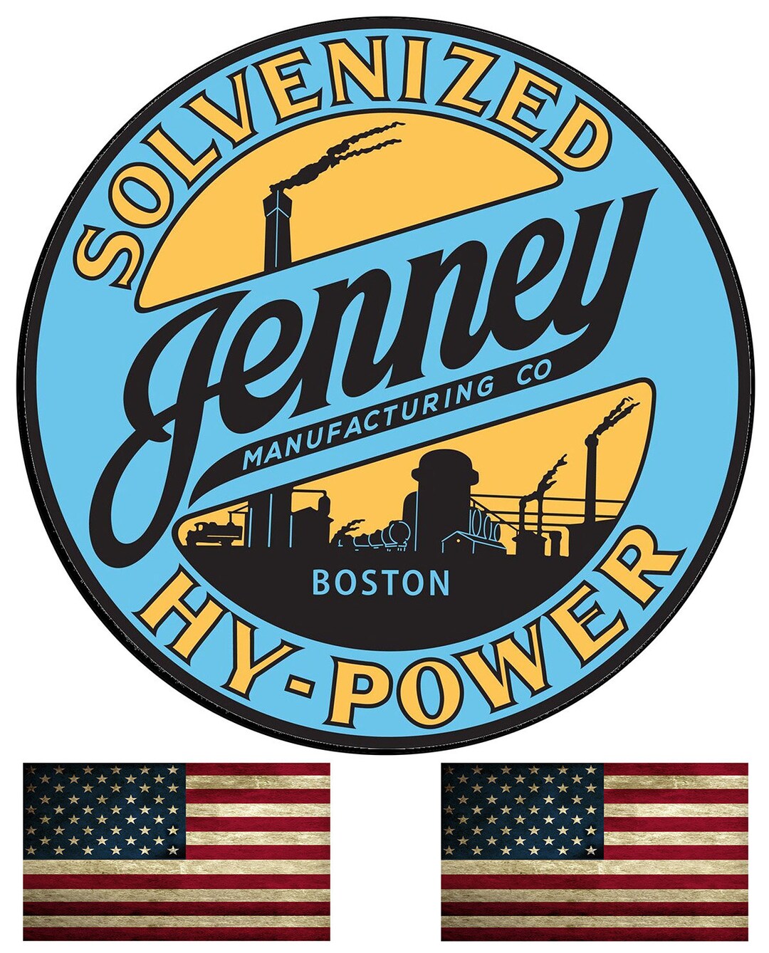 Jenney Hy-power Boston Mfg Old Vintage Round Garage Sign Metal Garage ...