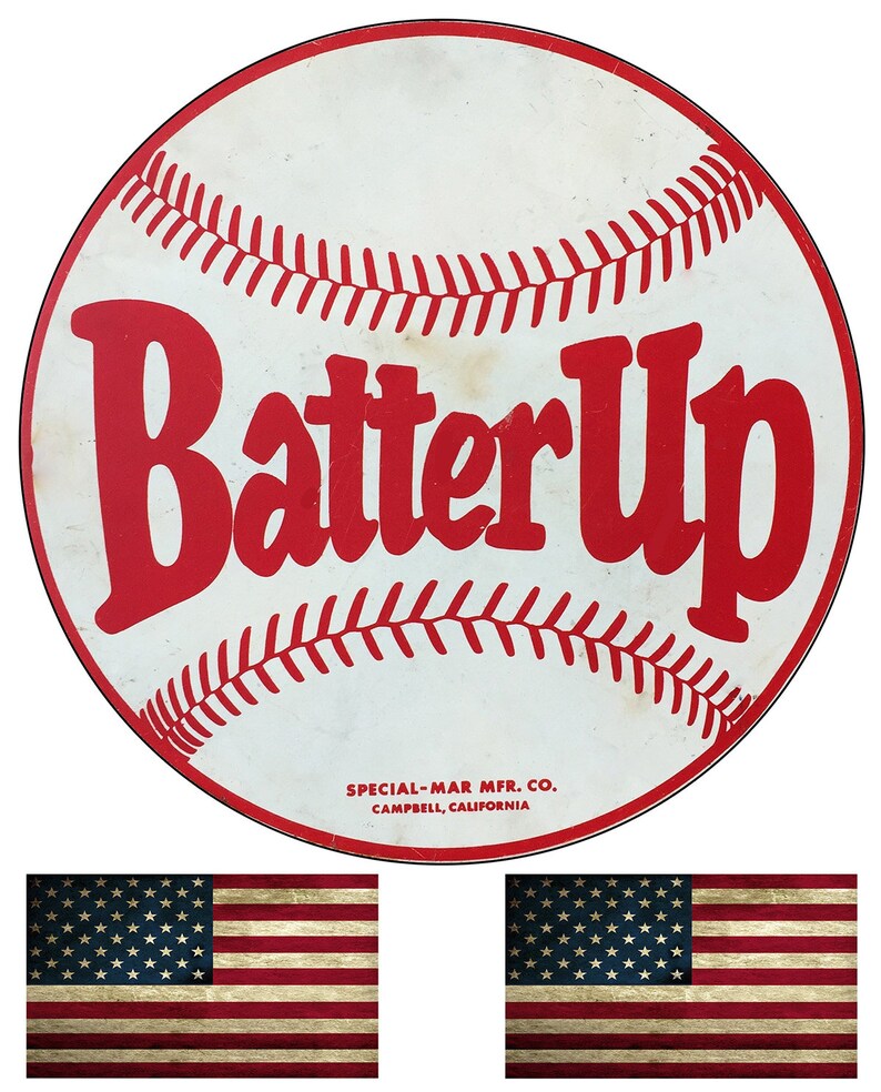 Batter up Baseball Sign Old Garage Sign Metal Garage Vintage - Etsy