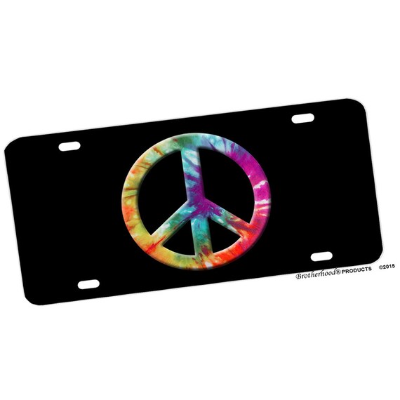 Peace Sign Novelty Vanity License Plate With Multi Color | Etsy