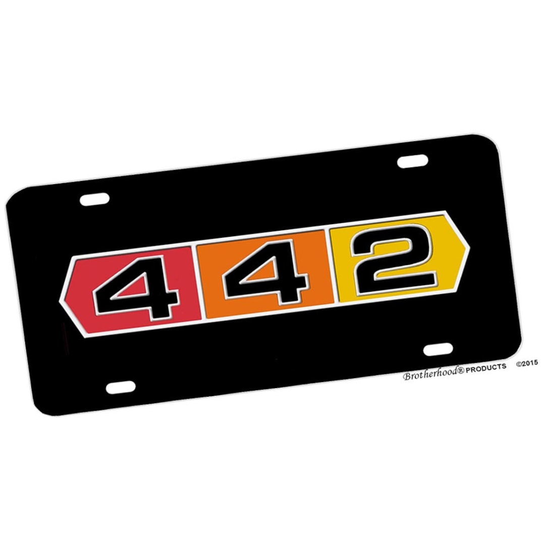 Oldsmobile 442 Emblem | License Plate | Vanity License Plate | Blue ...