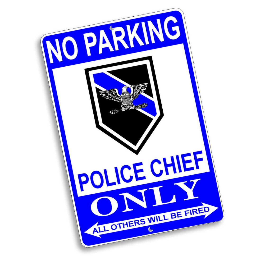 No Parking Police Chief Only Thin Blue Line Metal Sign Retro Metal ...