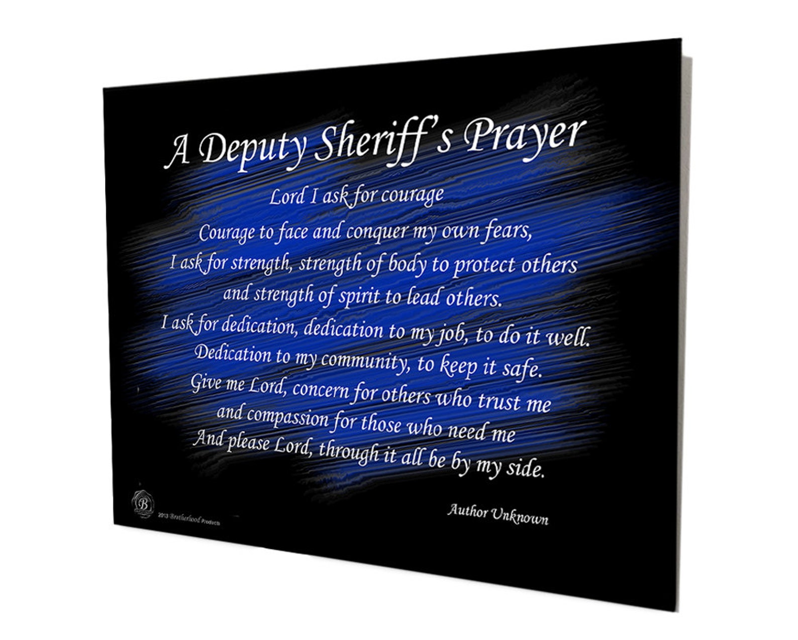 Deputy Sheriff's Prayer | Aluminum Police Wall Decor | Gift for Cop - Etsy