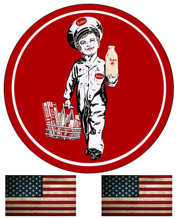 Arden Dairy Delivery Sign Ad Old Vintage Round Garage Sign | Etsy