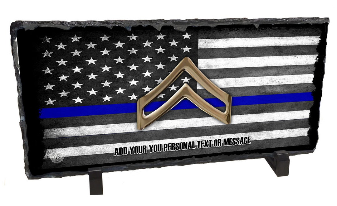 Police Corporal Rank Bars American Flag Thin Blue Line Art - Etsy