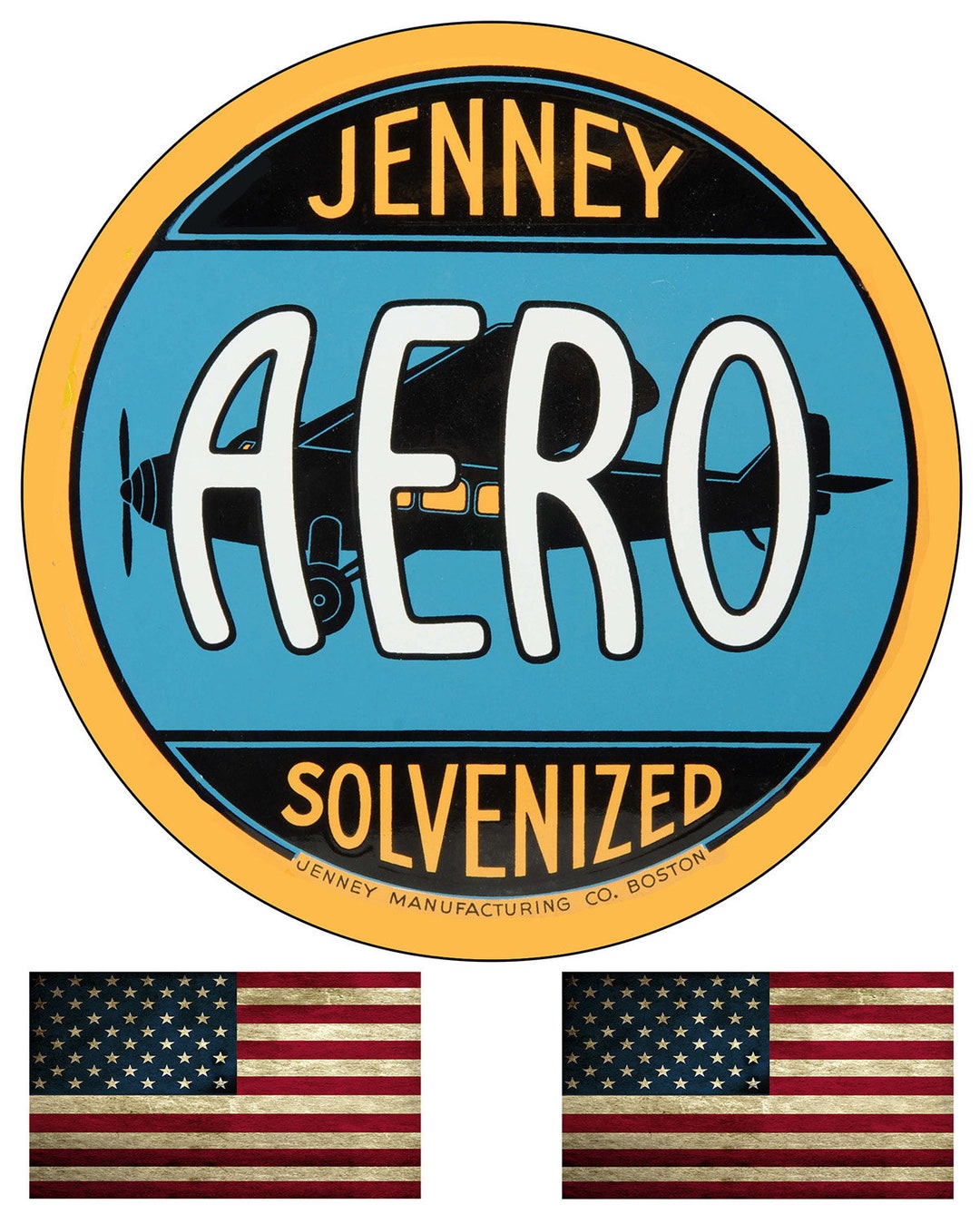 Jenney Aero Solvenizer Oil Gas Advertisement Old Vintage Round Garage ...