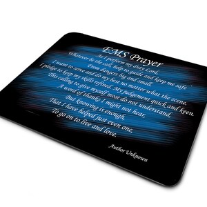 EMS Star of Life Prayer Mousepad Firefighter EMT Gifts Firefighter EMS ...