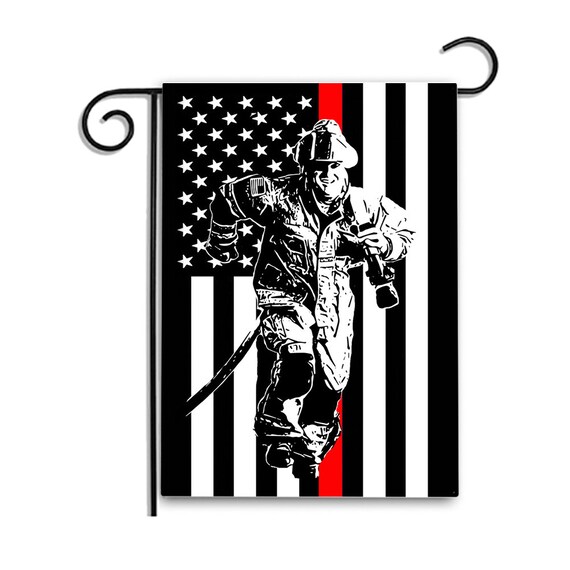 Thin Red Line Subdued American Flag Firefighter Running - Etsy