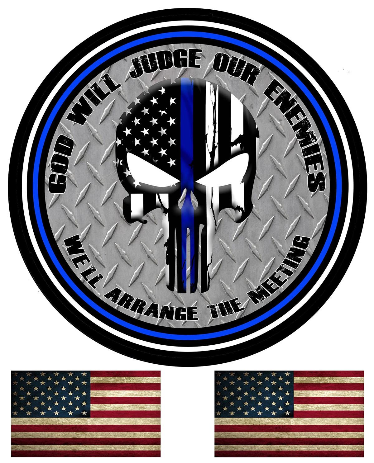 Thin Blue Line Punisher Advertisement Old Vintage Round Garage - Etsy