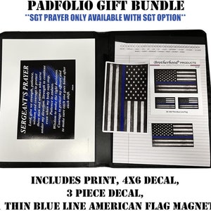 Thin Blue Line Police Chief Memo Pad Holder Padfolio Police Prayer ...