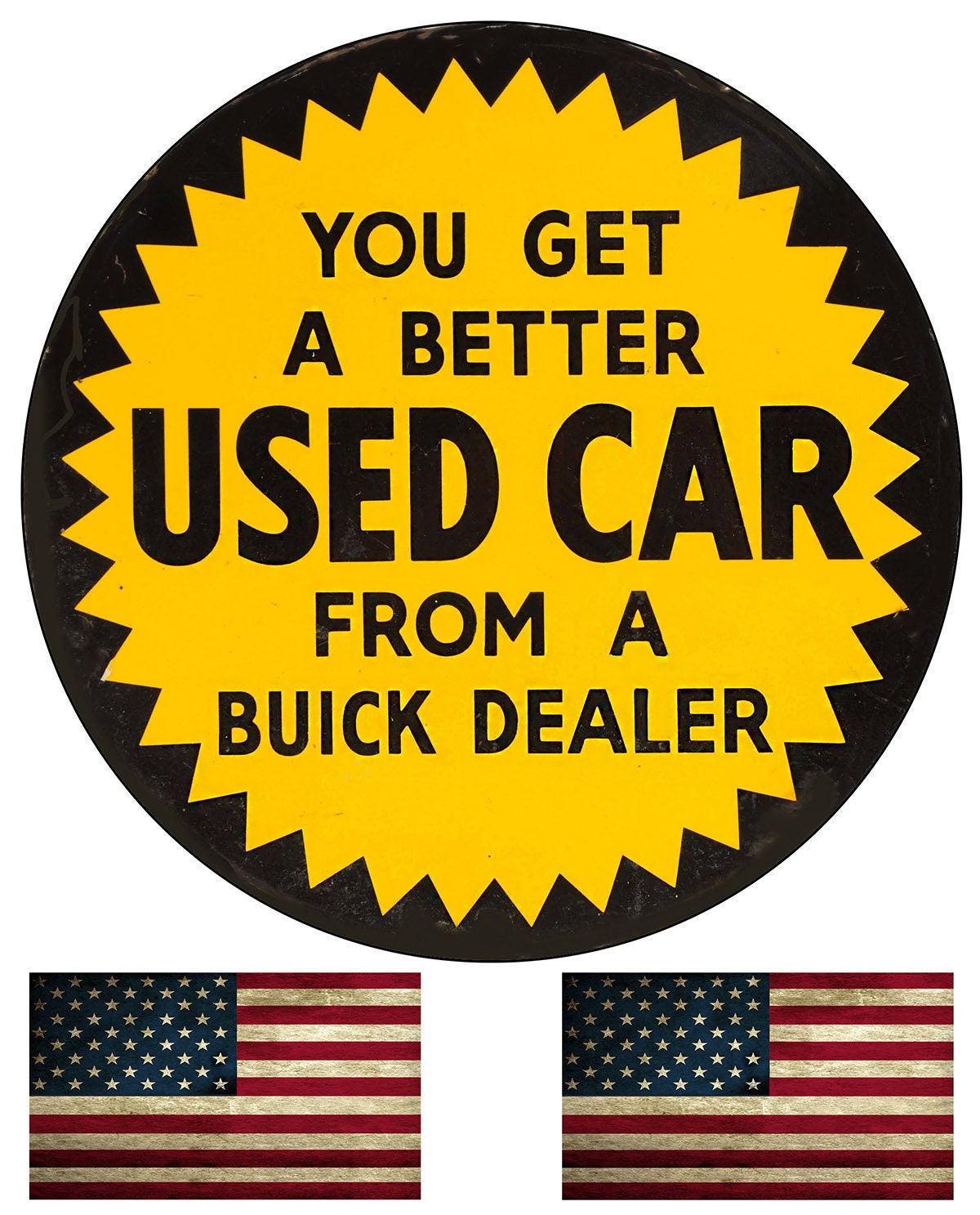 Buick Used Car Advertisement Old Vintage Round Garage Sign - Etsy