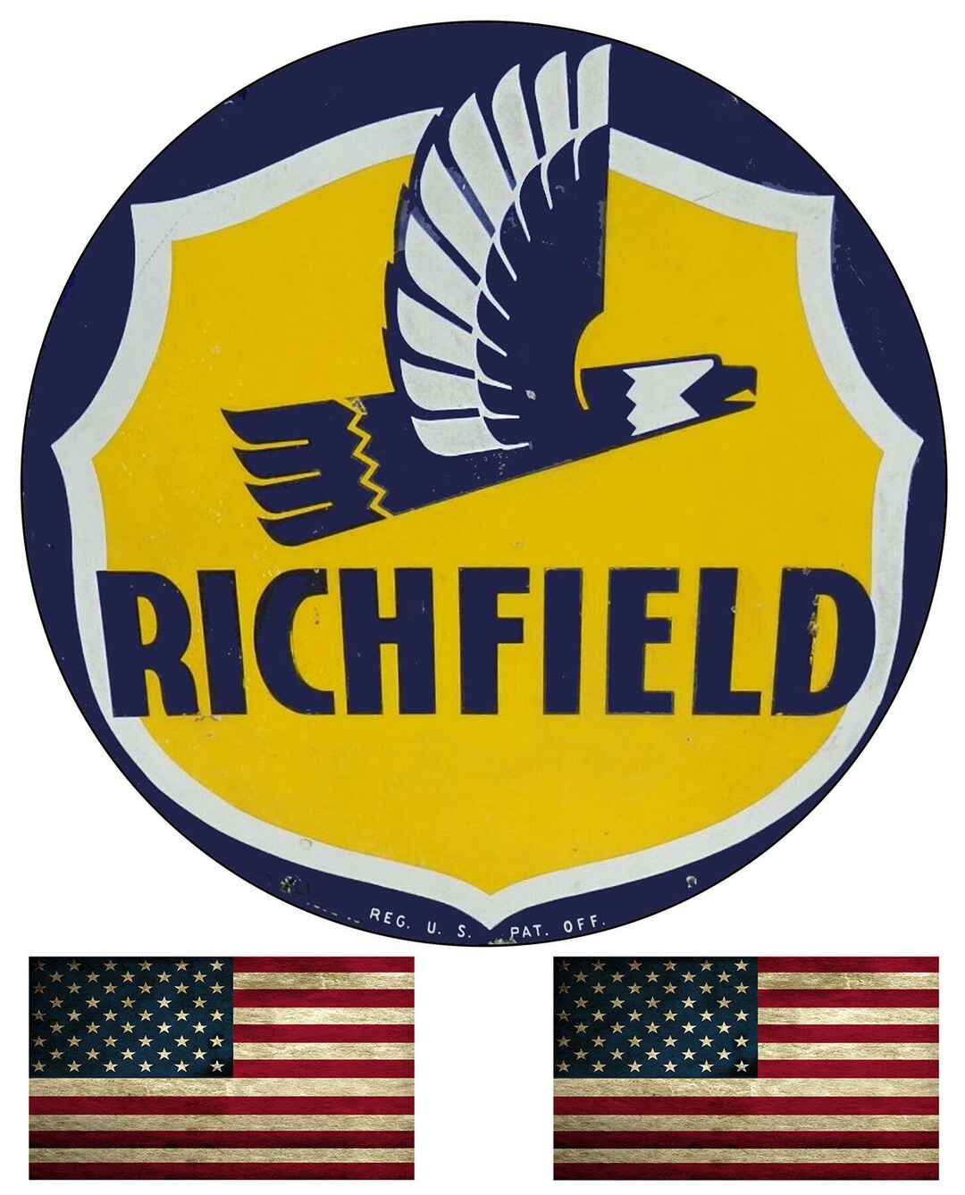 Richfield Gas and Oil Blue and Gold Old Garage Sign Metal Garage ...