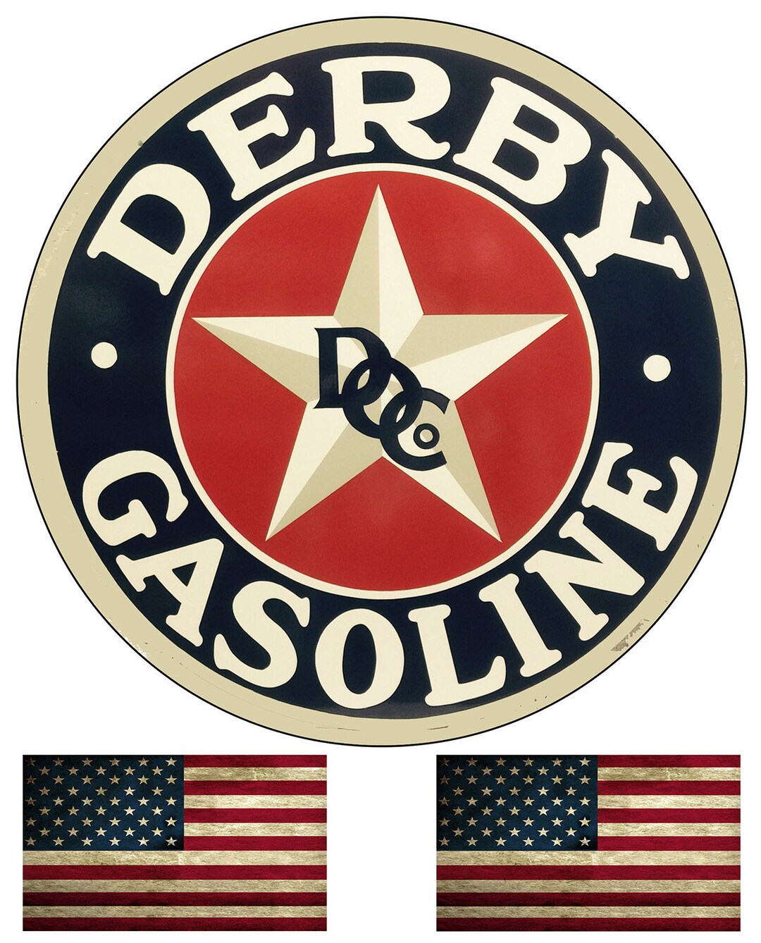 Derby Gasoline Old Vintage Round Garage Sign Metal Garage Vintage ...
