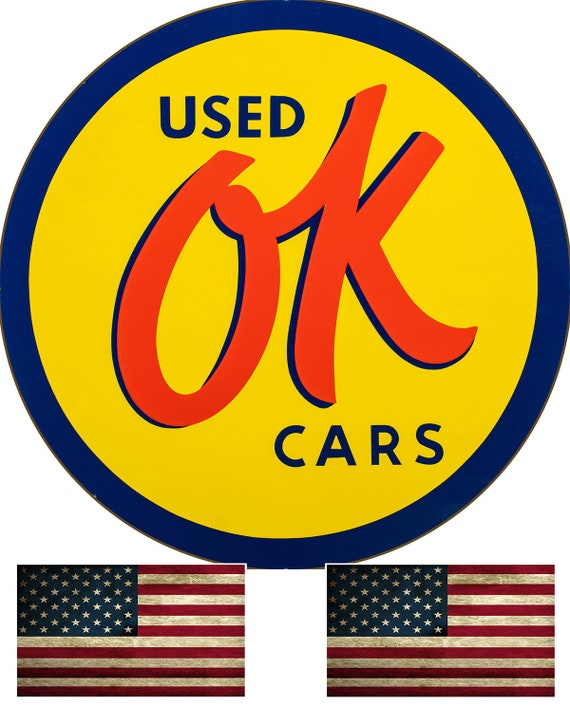 OK Used Cars Sign Advertisement Old Vintage Round Garage Sign - Etsy
