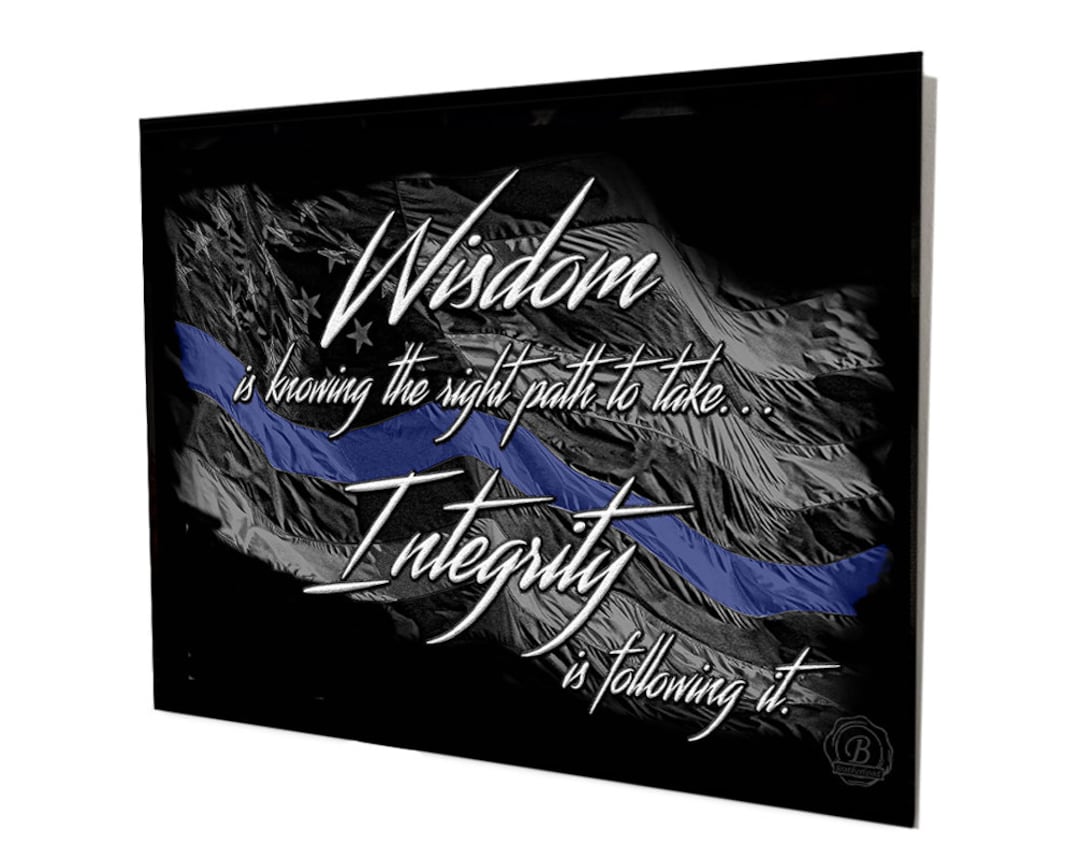 Buy Thin Blue Line Police Officer Gift | Wisdom and Integrity Metal ...