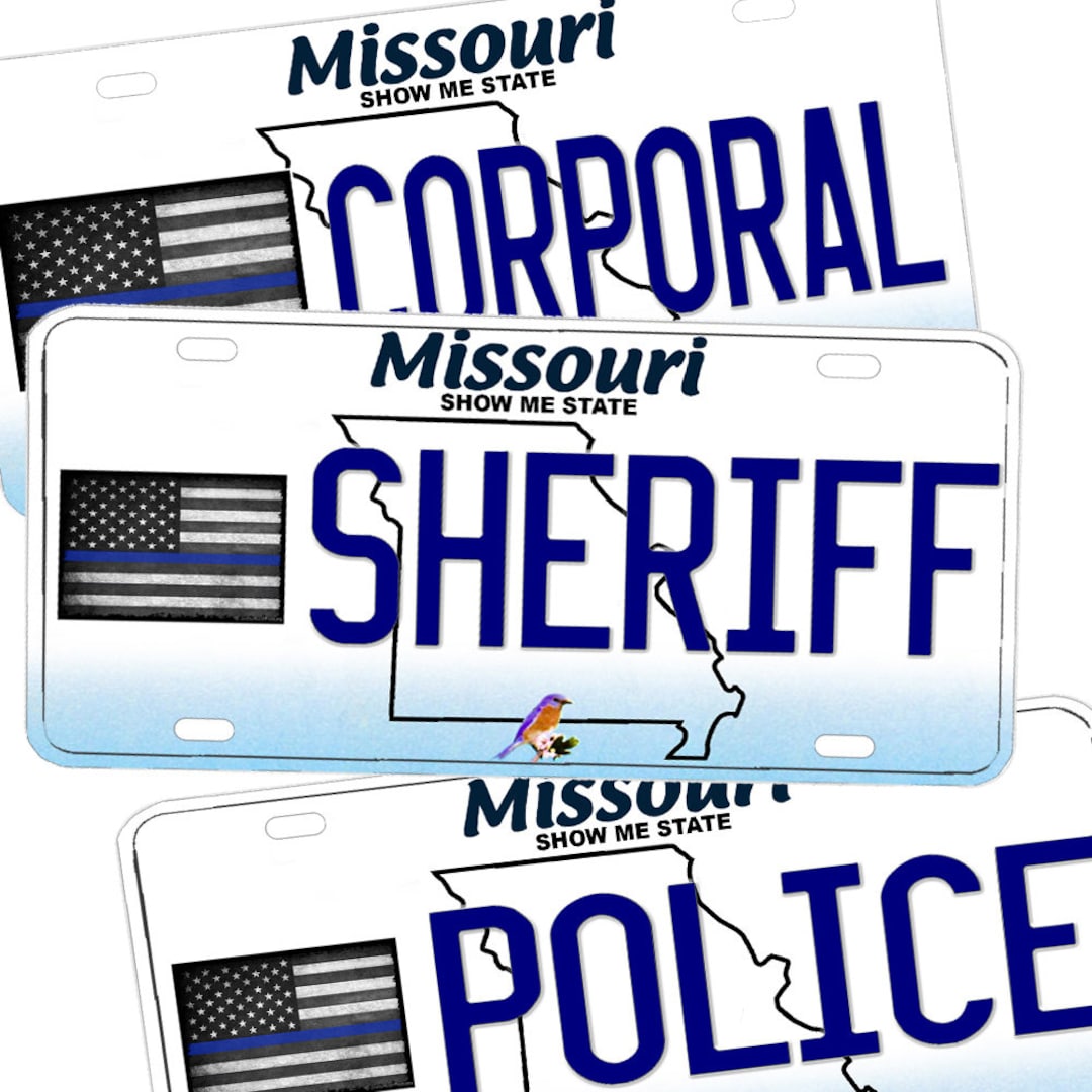 Missouri Thin Blue Line License Plate | Police, Sheriff, Rank - Etsy