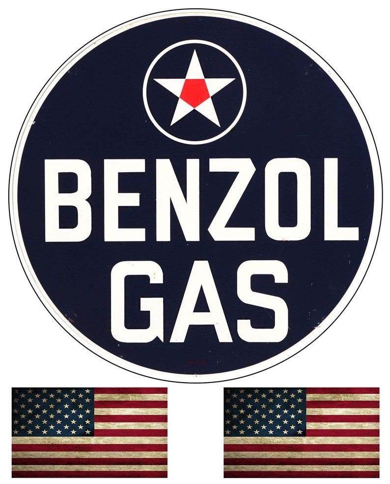 Benzol Gas Old Garage Sign Metal Garage Vintage Reproduction - Etsy