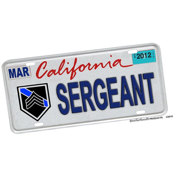 Police Sergeant License Plate - Etsy