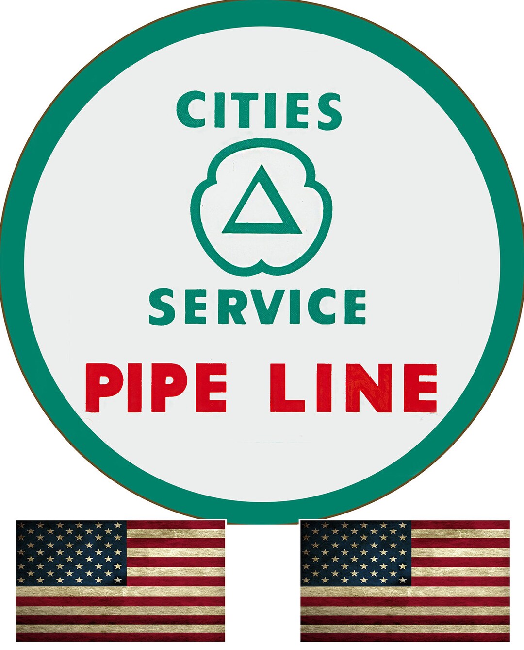 Cities Service Pipeline Advertisement Old Vintage Round Garage Sign ...