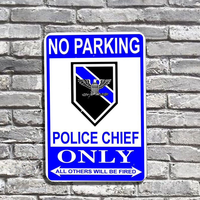 No Parking Police Chief Only Thin Blue Line Metal Sign Retro | Etsy