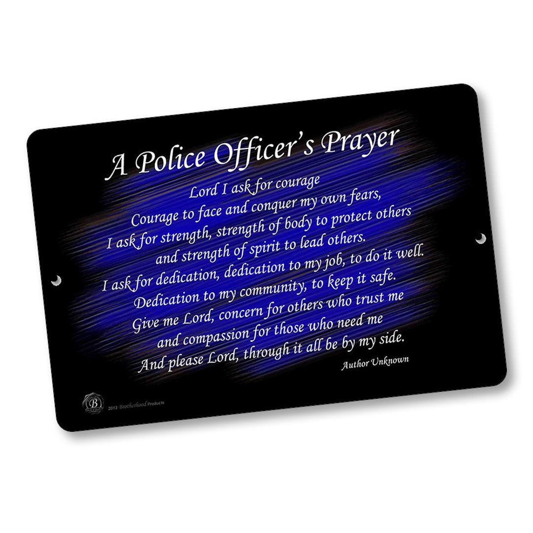 8x12 Thin Blue Line Police Officers Prayer Metal Sign | Police Wall ...