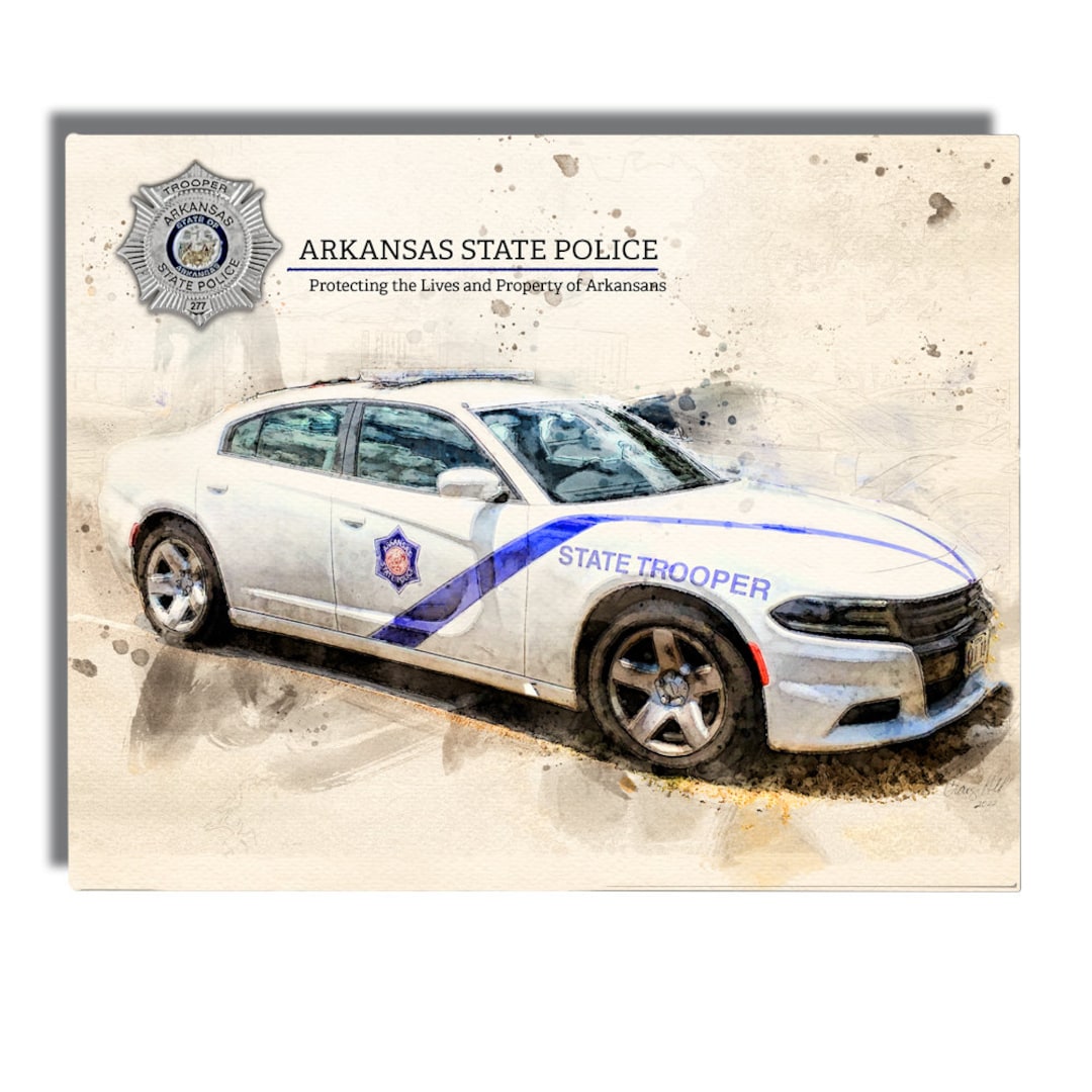 Custom Arkansas State Trooper Car Print, Personalized Police Decor - Etsy