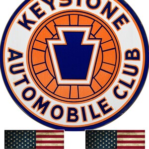 Keystone Automobile Club Advertisement Old Vintage Round Garage Sign ...