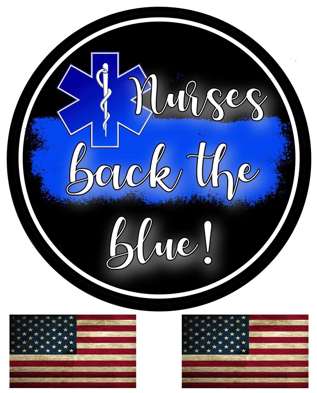 Nurses Back the Blue Sign, Vintage Style Garage Decor, 11.75" Round - Etsy
