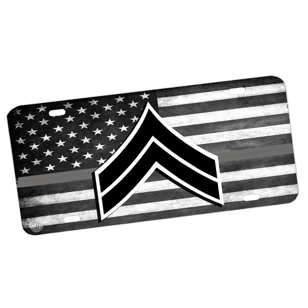 Thin Grey Line Tactical American Flag Corporal Rank Novelty - Etsy