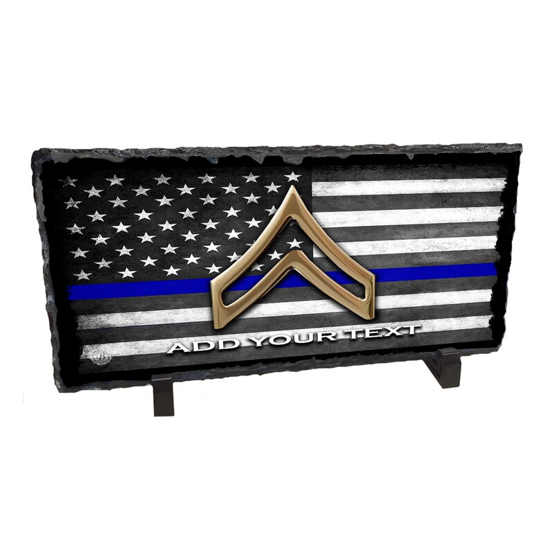 Police Corporal Rank Bars American Flag Thin Blue Line Art - Etsy