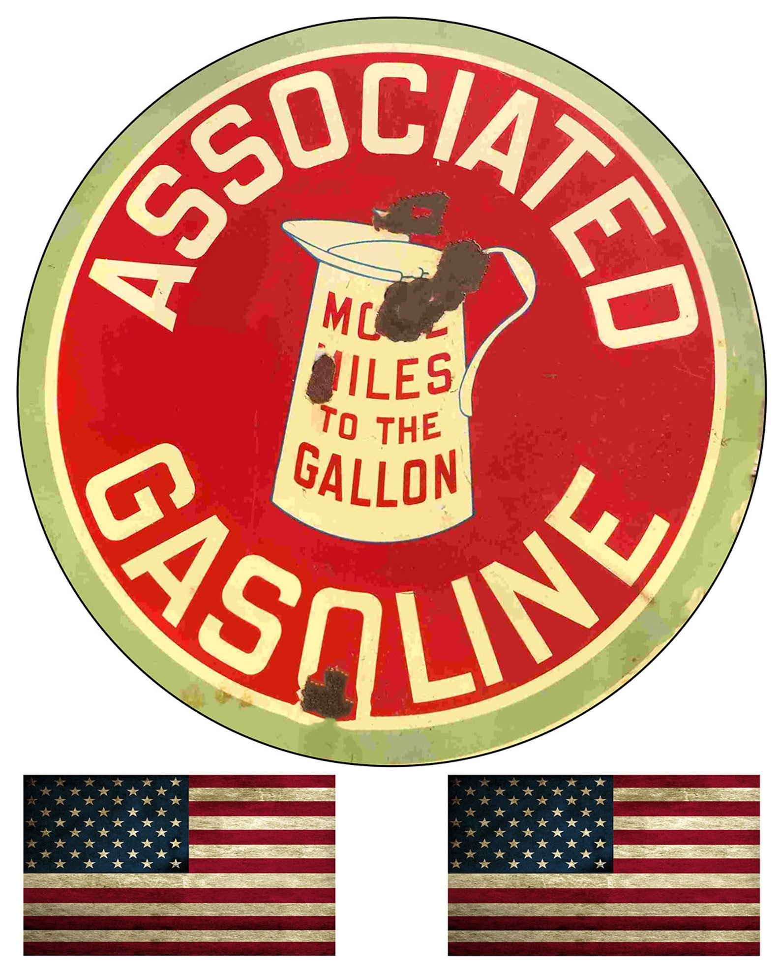 Associated Gasoline Vintage Sign Garage Sign Metal Garage - Etsy