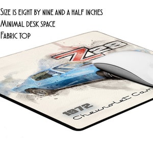 Cool 1972 Chevrolet Chevy Camaro Z28 Fun Mouse Pad Gift | Gaming Mouse ...
