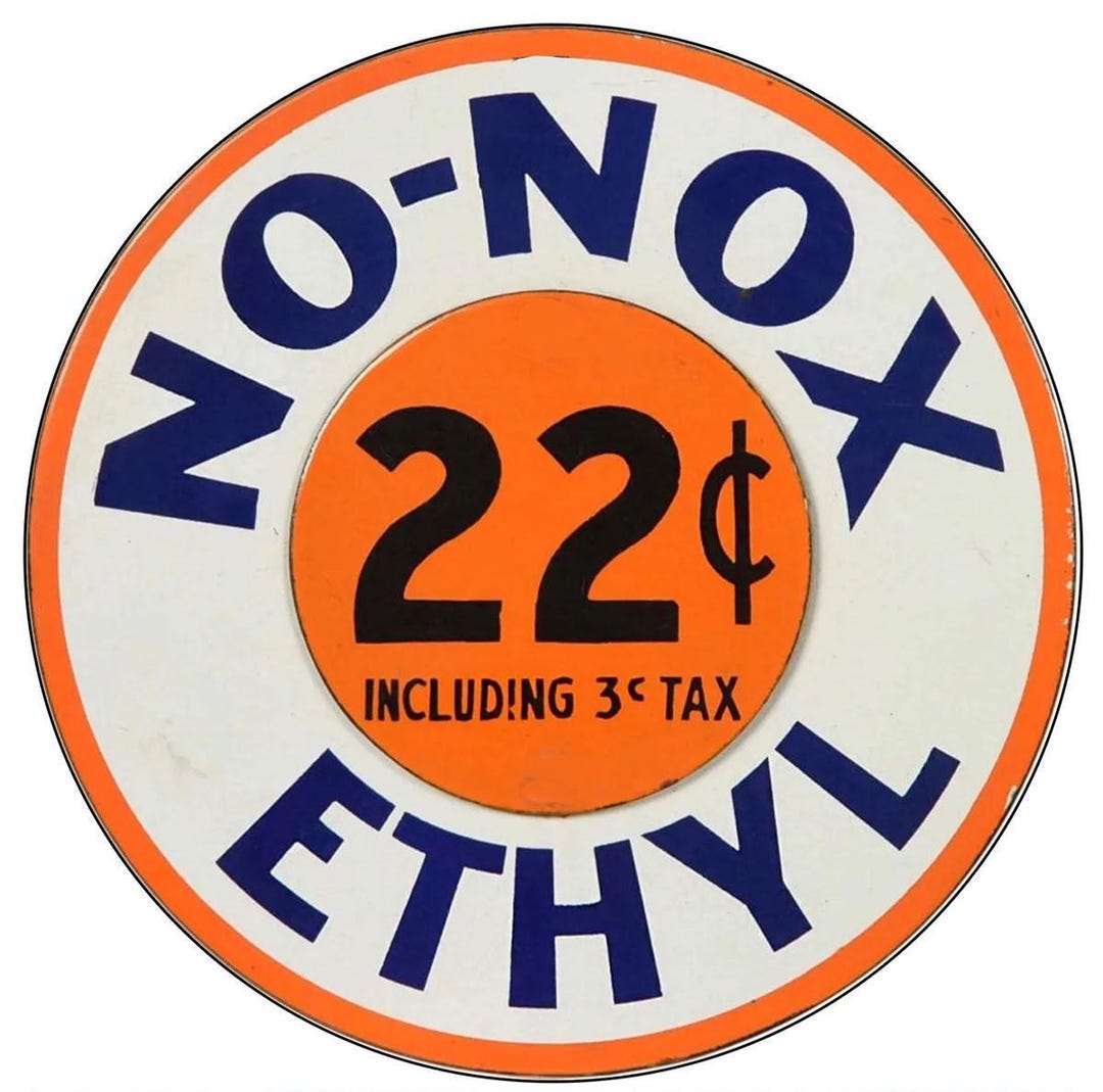 Vintage "no Nox Ethyl" Gas Sign, Metal Garage Decor (11.75 Inch) - Etsy