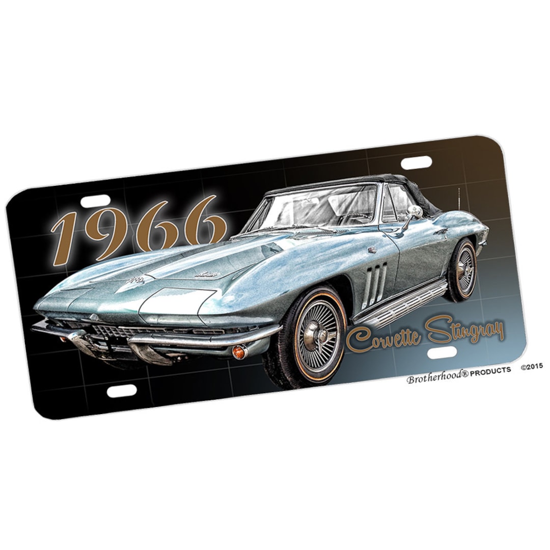 1966 Corvette Stingray License Plate | Vintage Sports Car - Etsy