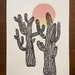 Saguaro Sunrise, Cactus, Arizona Art, Linocut Art - Etsy
