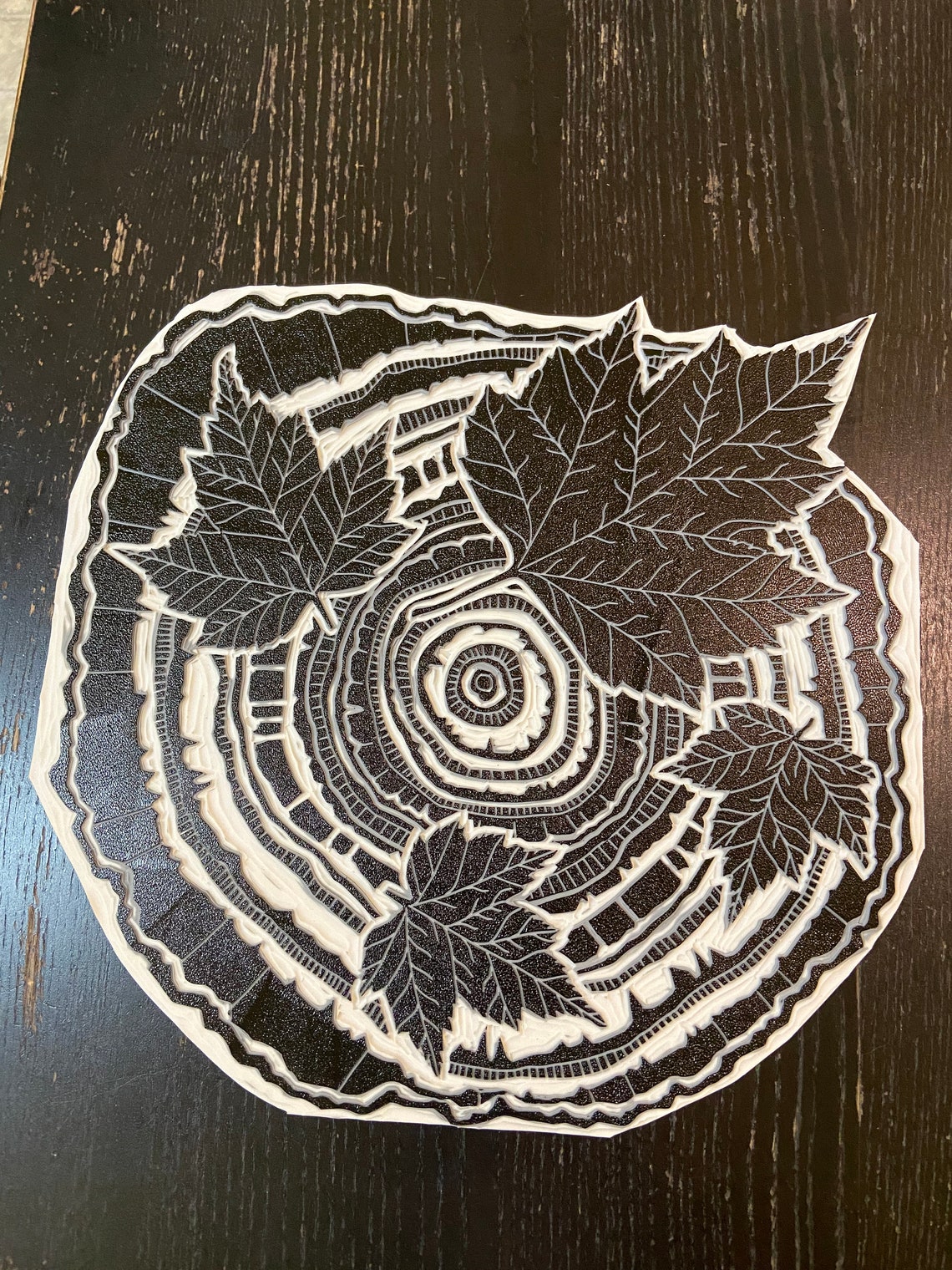 Maple Tree Rings, Tree Rings, Maple Leaves, Leaves, Nature, Linocut ...