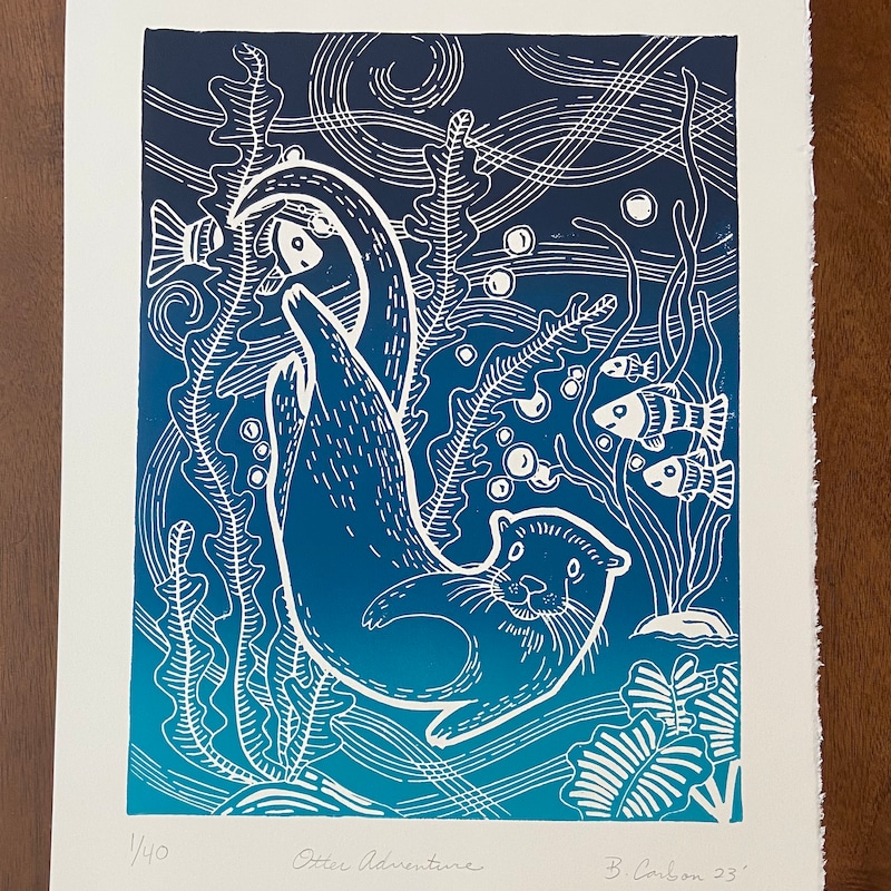 Otter Print - Etsy
