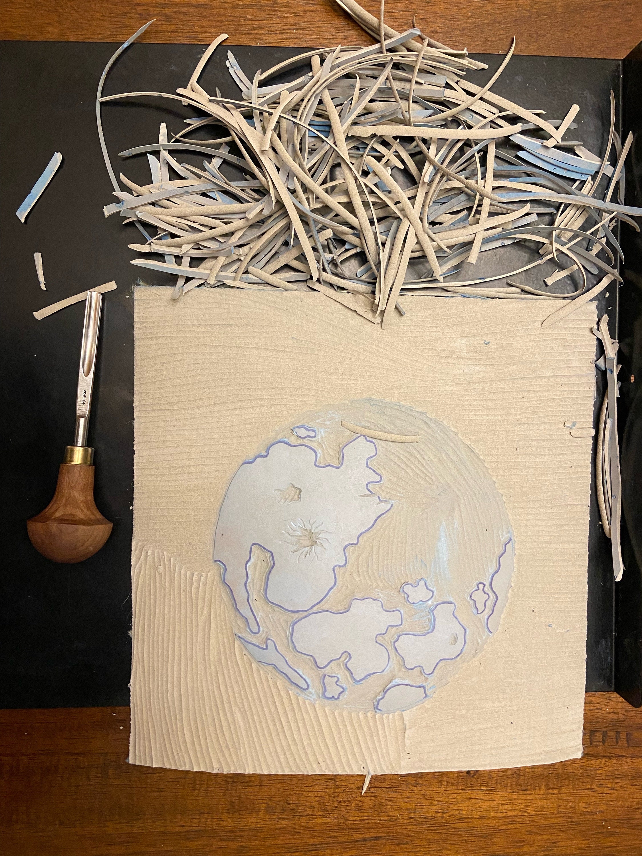 Moon Linocut, Space Print, Moon and Stars Art, Spacescape, Outerspace ...