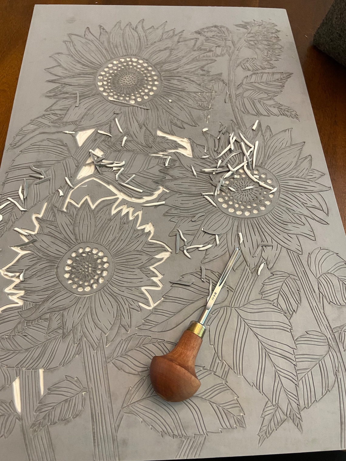 Red Sunflowers Sunflower Linocut Linocut Flowers Sunflower - Etsy