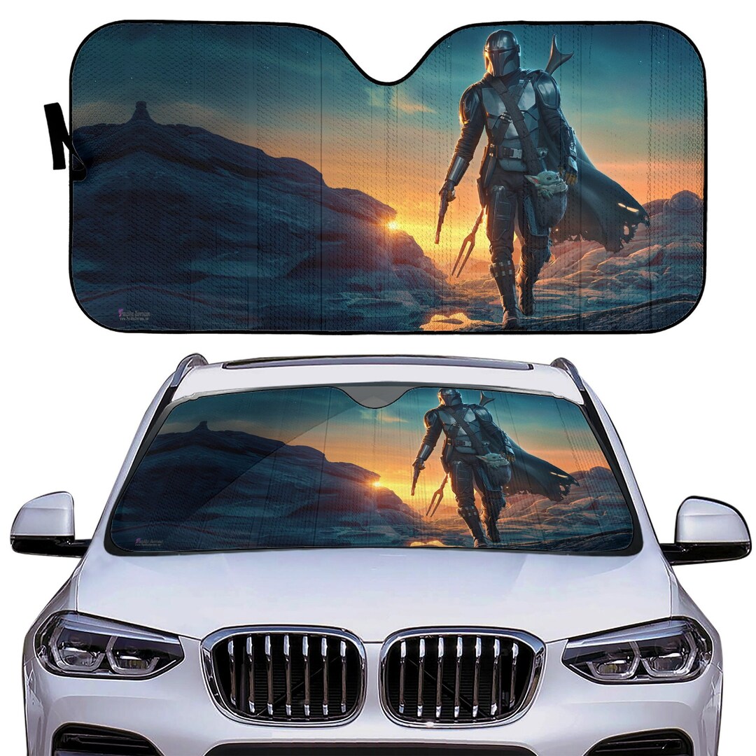 Mandalorian & Grogu Car Sun Shade Windshield Shade, Custom Gift for Her ...