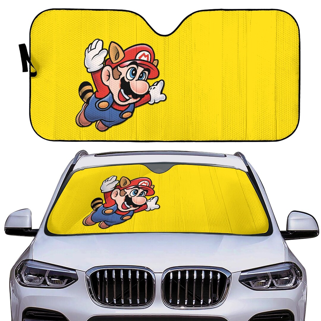 Raccoon Mario Sun Shade Windshield Shade Custom Gift for - Etsy