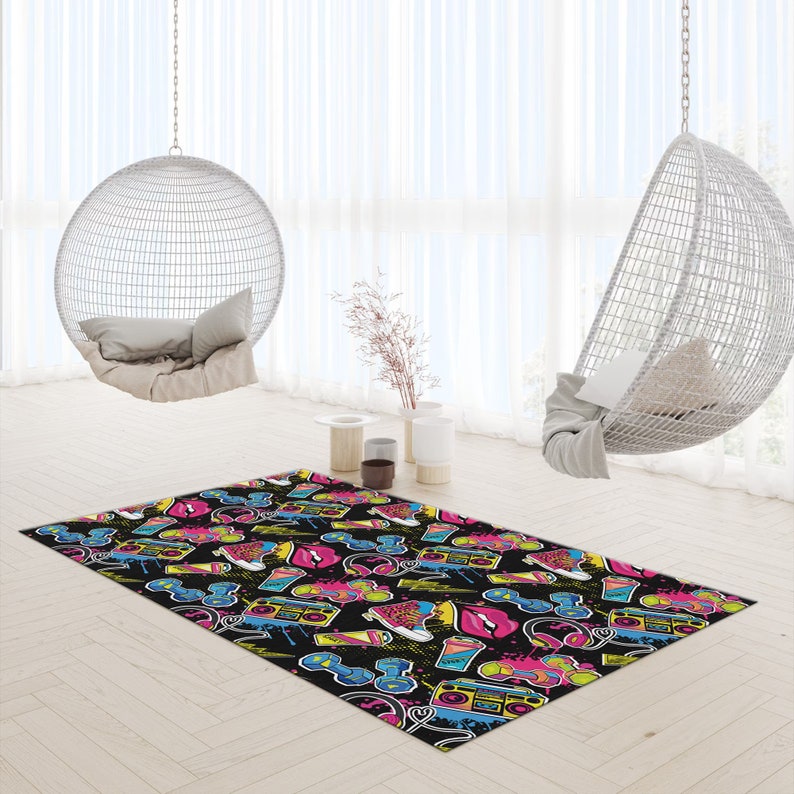 Life in the 90's Indoor Outdoor Area Rug Retro Roller Rink - Etsy