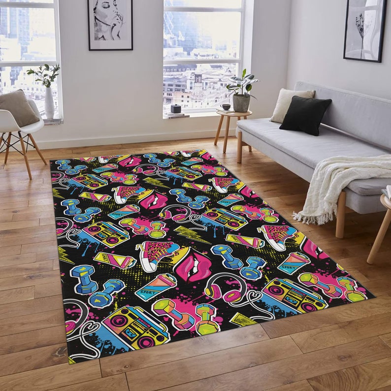 Life in the 90's Indoor Outdoor Area Rug Retro Roller Rink - Etsy